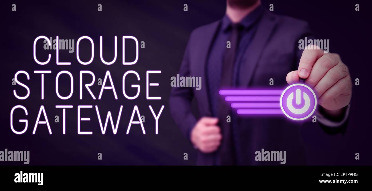 Writing Displaying Text Cloud Storage Gateway Word Written On Server