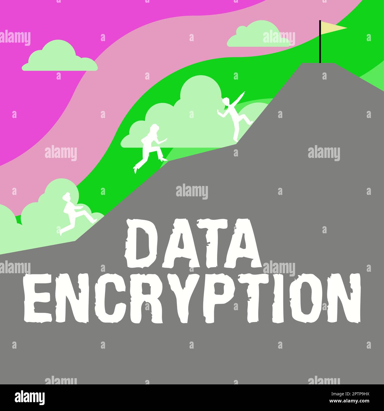Conceptual display Data Encryption, Word for Conversion of data into code for compression or ...