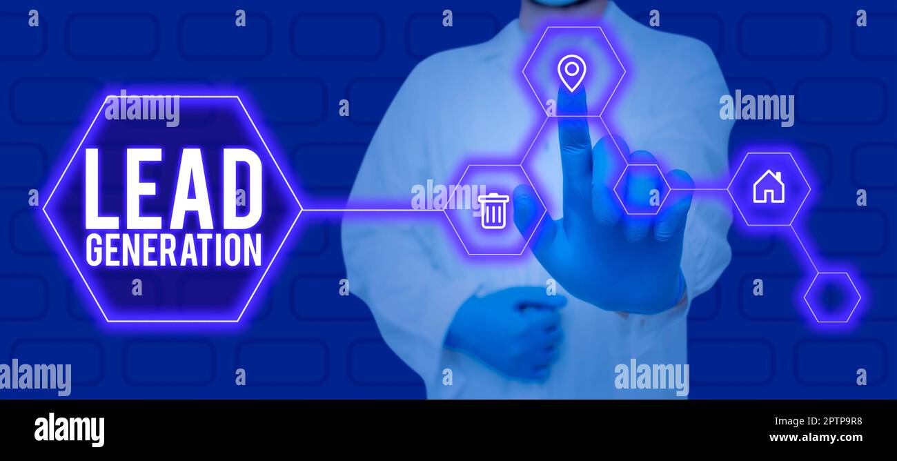 Writing displaying text Lead Generation, Word for process of ...