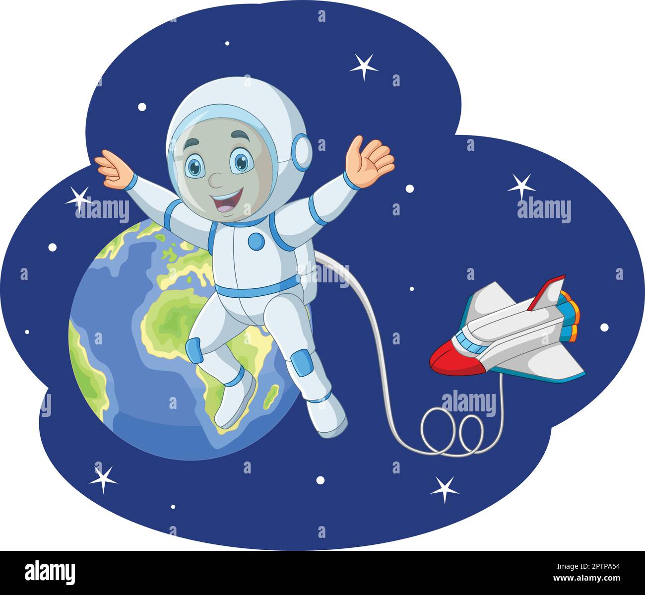 Cartoon astronaut in the outerspace Stock Vector Image & Art - Alamy
