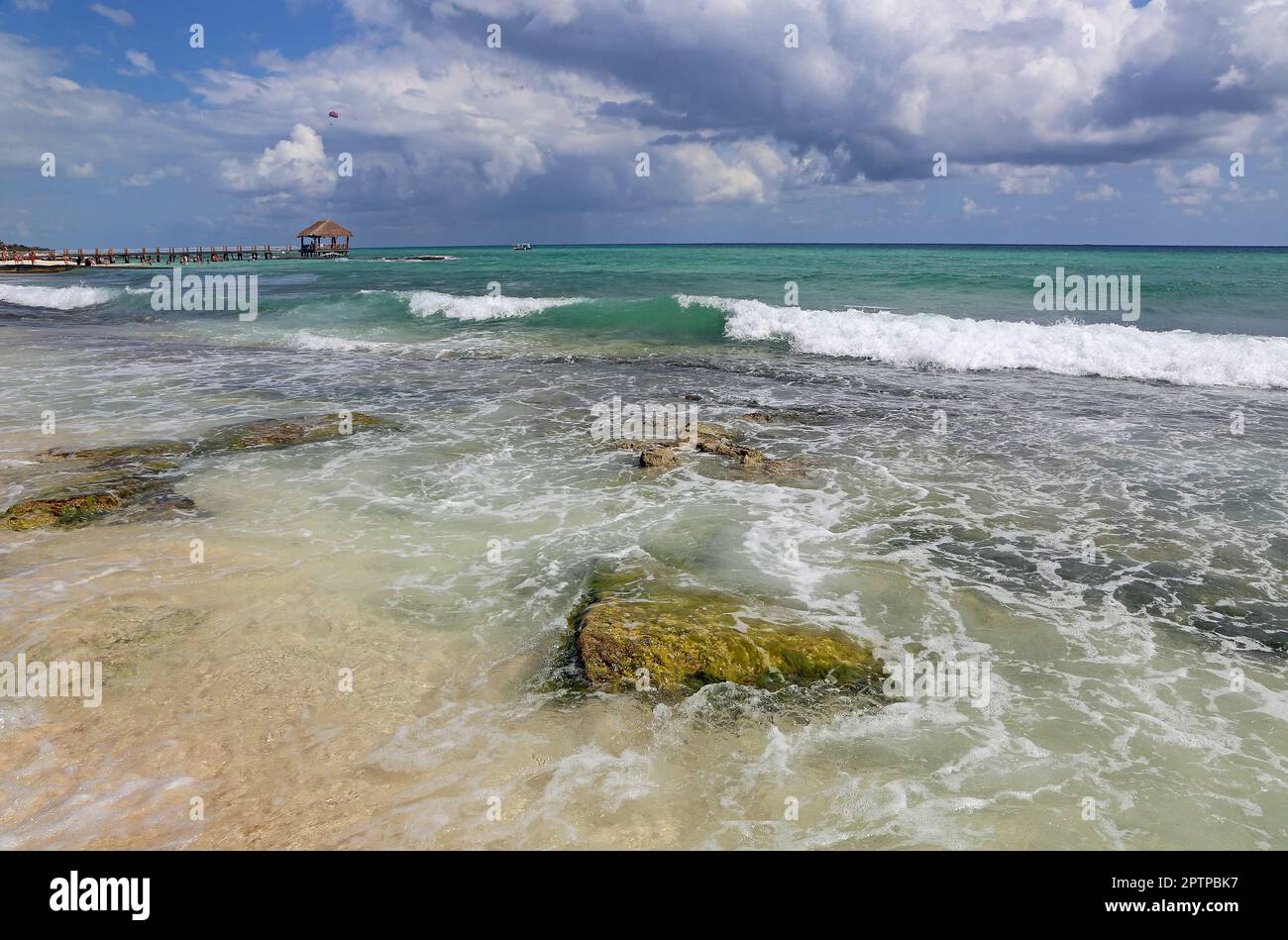 Landscape on Caribbean Sea - Mexico Stock Photo - Alamy