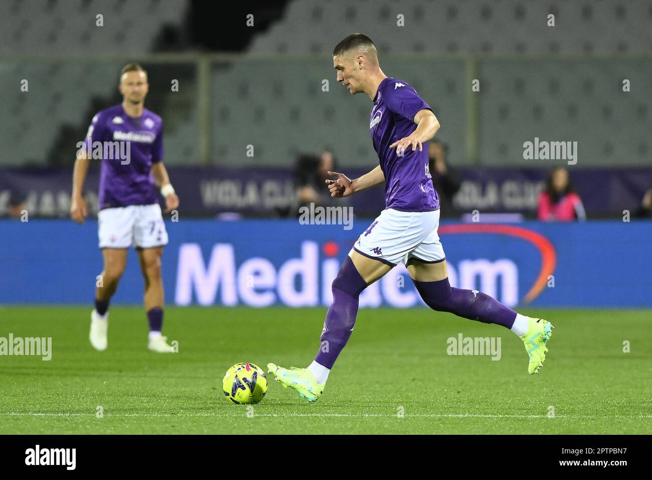 Nikola Milenkovic of ACF Fiorentina during the Coppa Italia Semi Final ...
