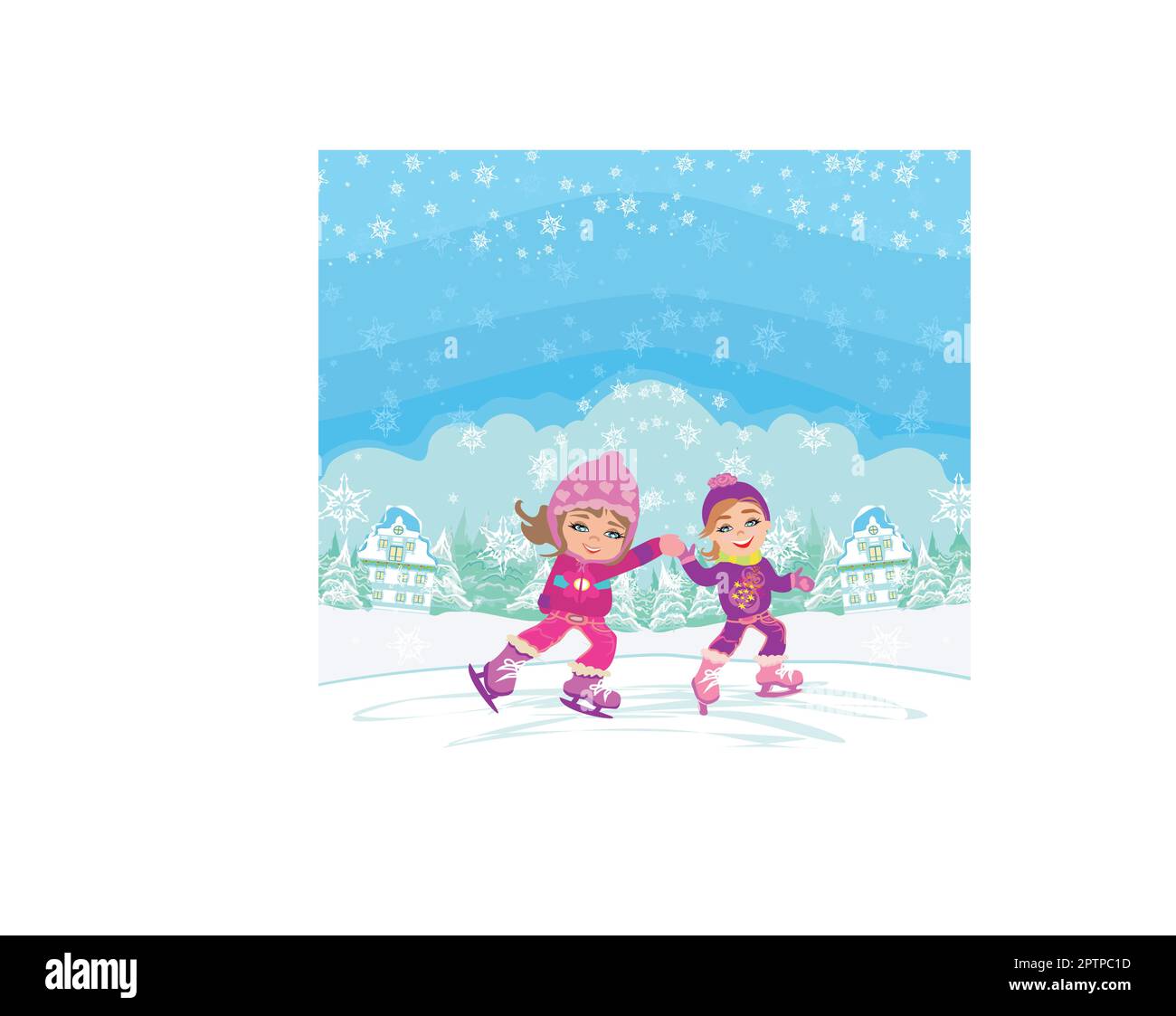Child canada skating Stock Vector Images - Alamy