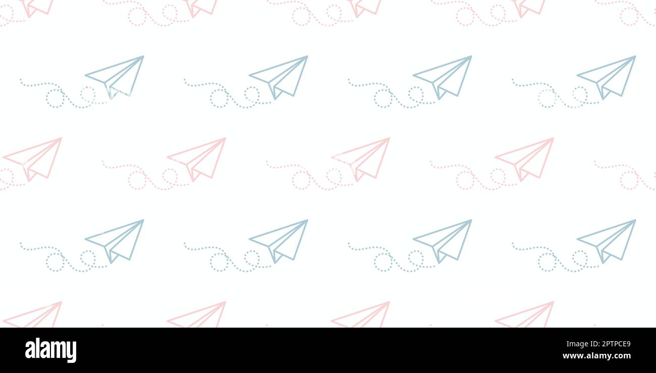Pastel paper plane seamless repeat pattern vector background Stock ...