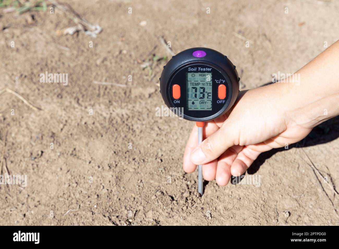 Measuring temperature, moisture content of the soil, environmental ...