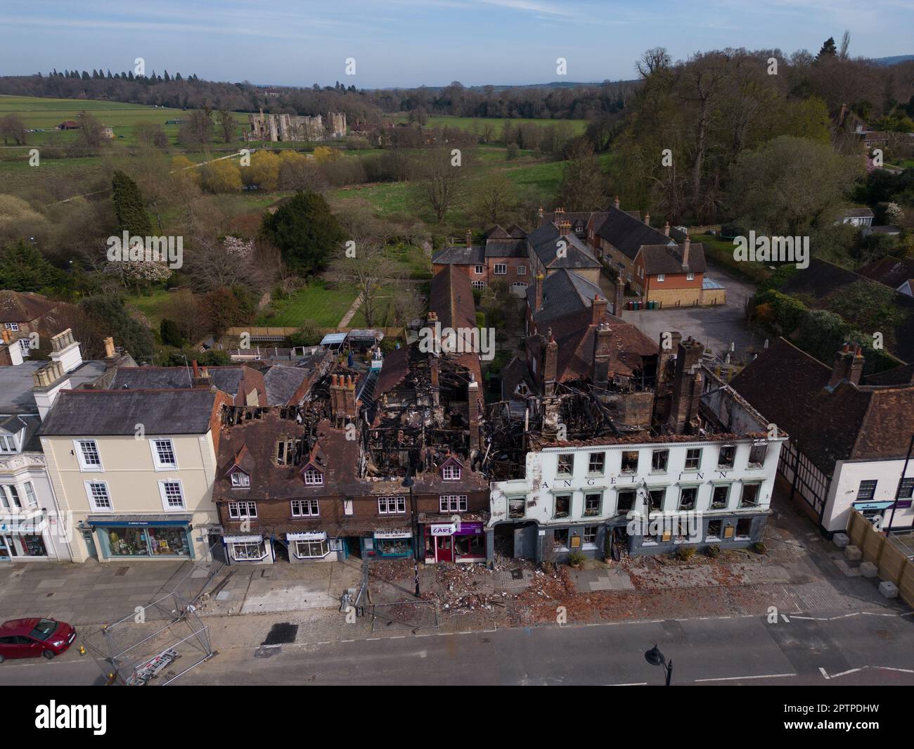 Midhurst West Sussex England 9th April 2023 A General View Looking Over The Angel Inn Hotel