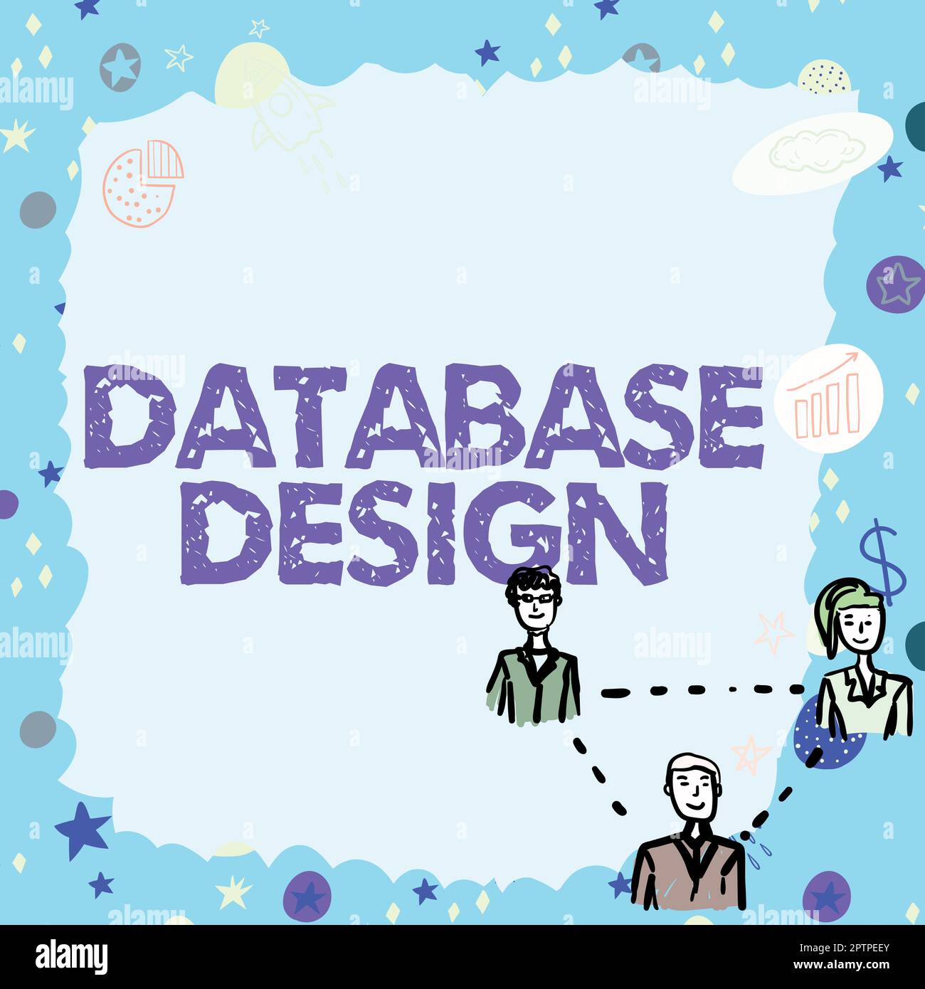 Text showing inspiration Database Design, Word for organisation of data according to a database ...