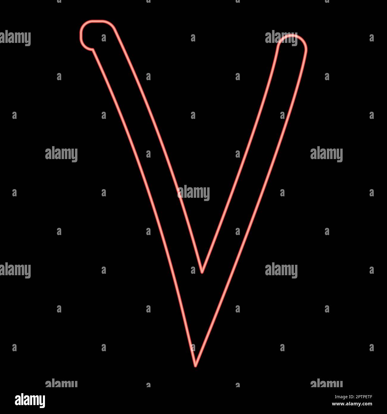 Neon nu greek symbol small letter lowercase font red color vector ...