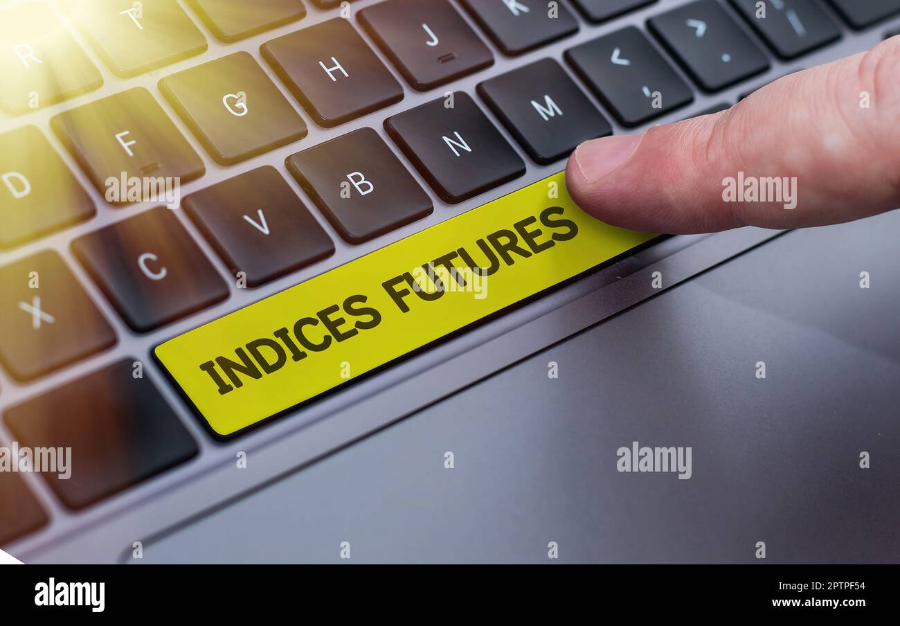 Conceptual caption Indices Futures, Business approach cashsettled futures contract on the value ...