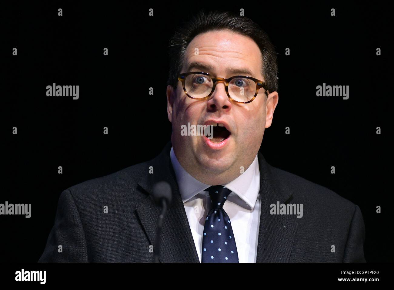 Glasgow Scotland, UK 28 April 2023. Craig Hoy MSP at the Scottish ...