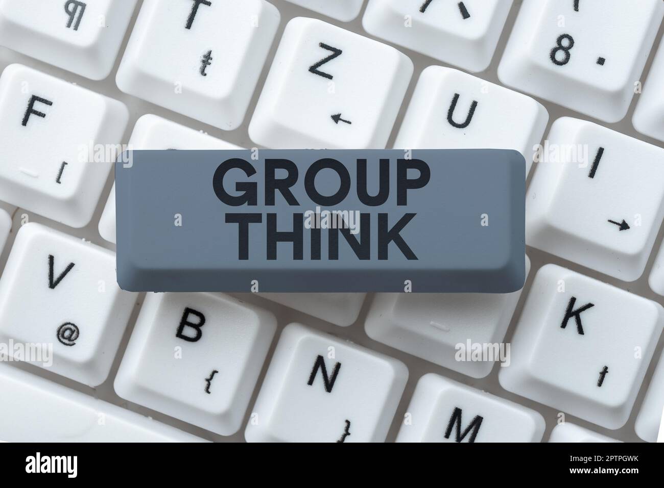 Sign displaying Group Think, Business approach gather either formally ...