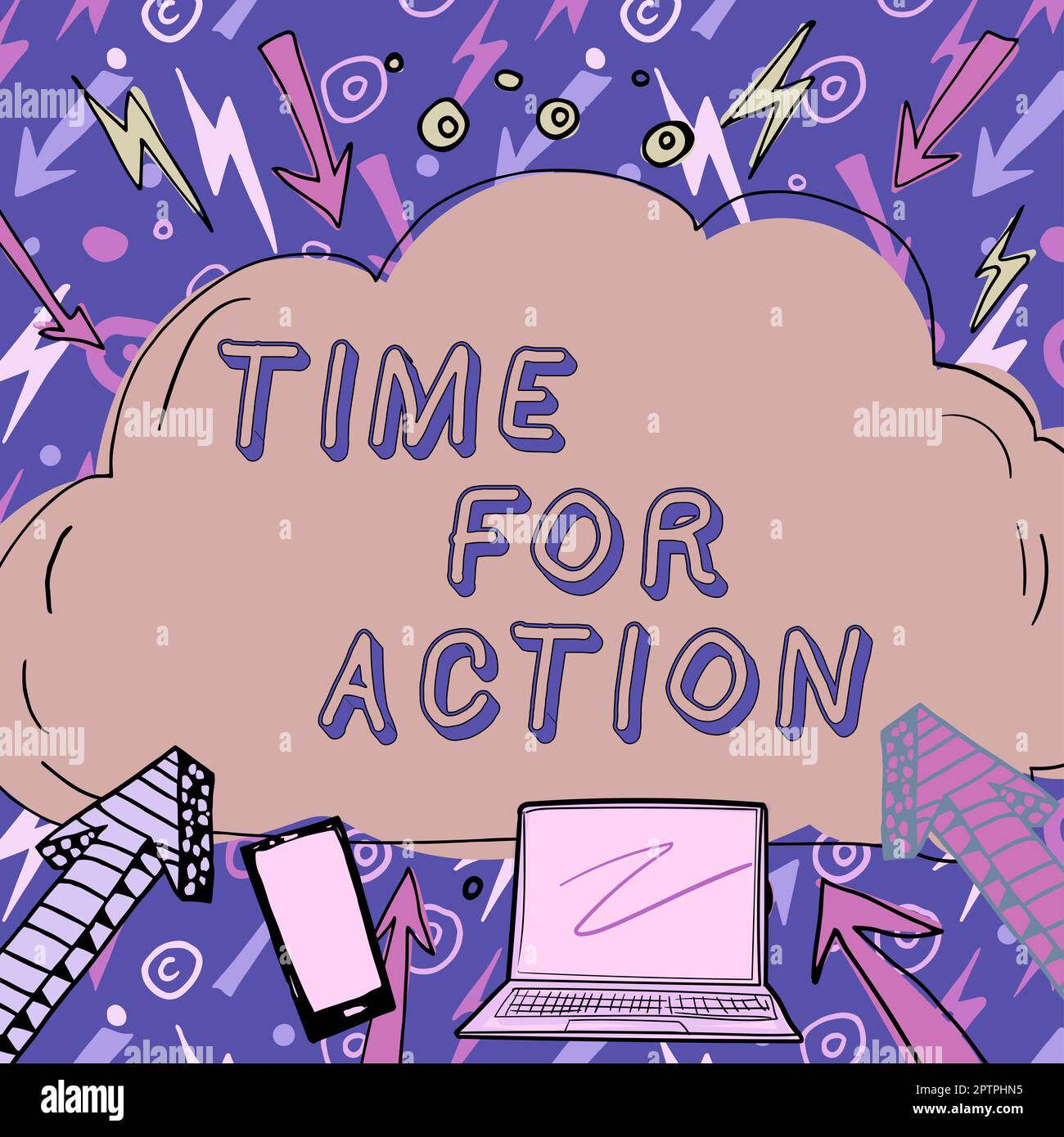 Sign displaying Time For Action, Conceptual photo Urgency Move ...