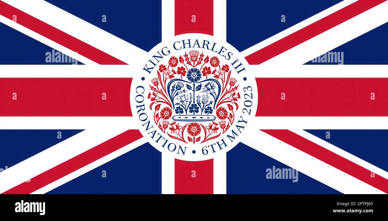 emblem of the Coronation of King Charles III. May 6, 2023 Stock Photo ...