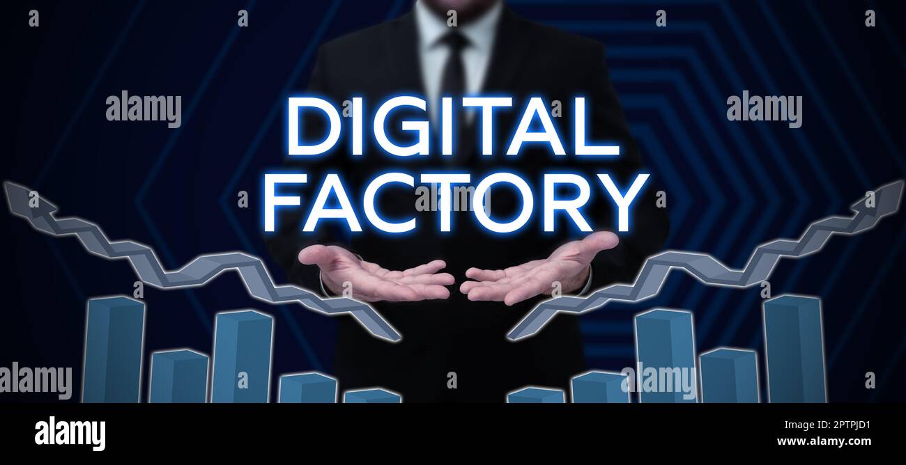 Text sign showing Digital Factory, Word Written on uses digital ...