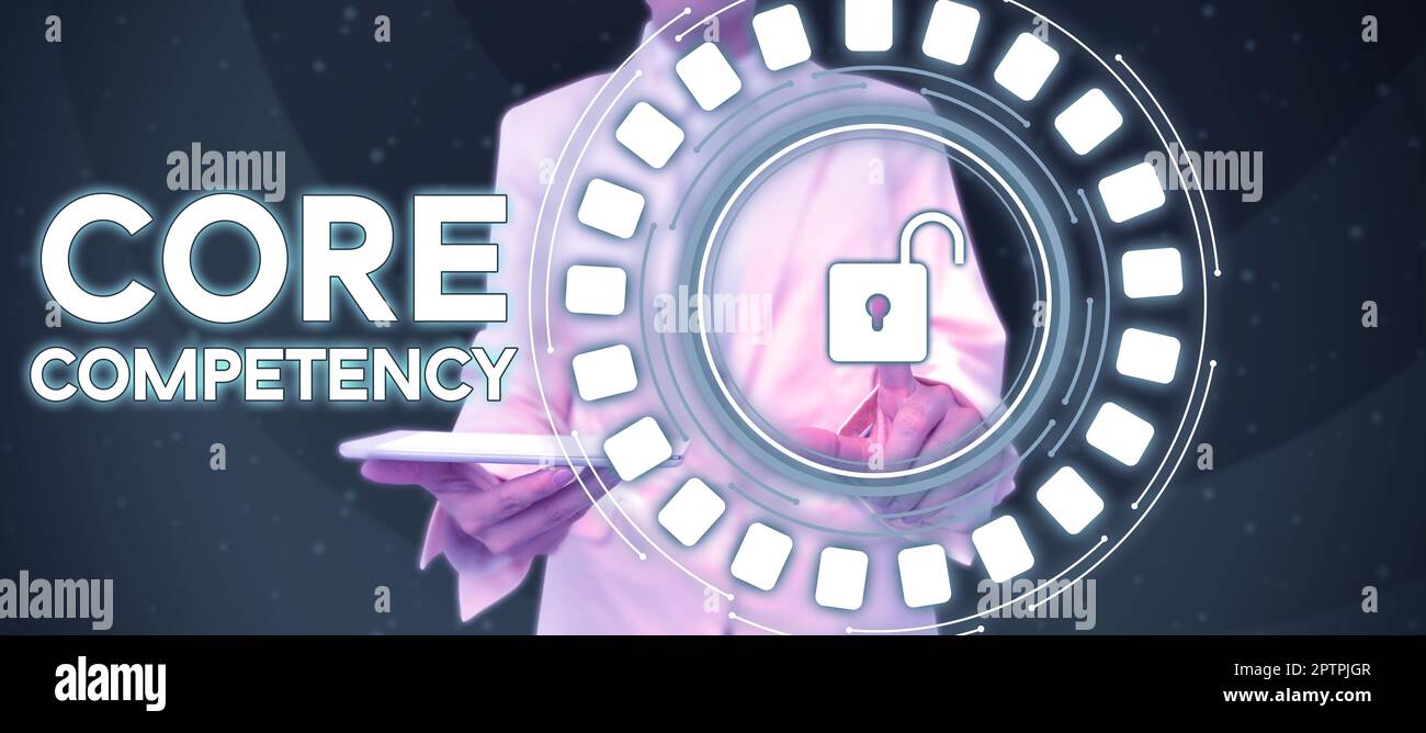 Text sign showing Core Competency, Word for harmonized combination of ...