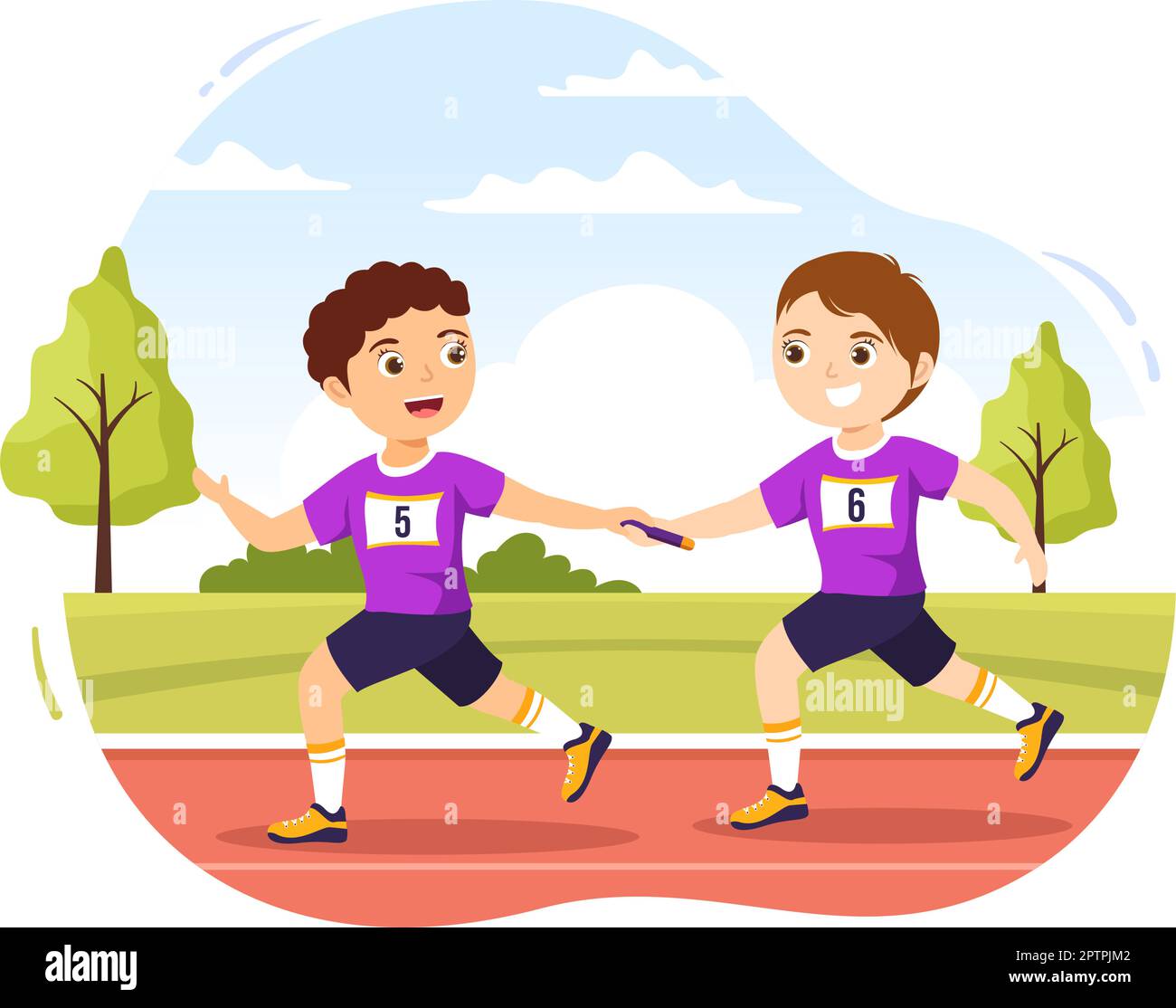 Kids Running Race Cartoon Kids Running Race Cartoon