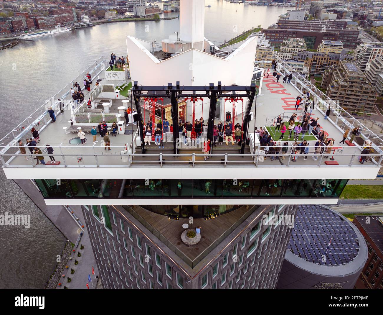 Panoramic landscape about the Amsterdam's skylines included the A'dam ...