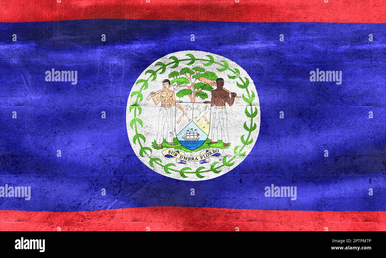 Belize flag - realistic waving fabric flag Stock Photo - Alamy