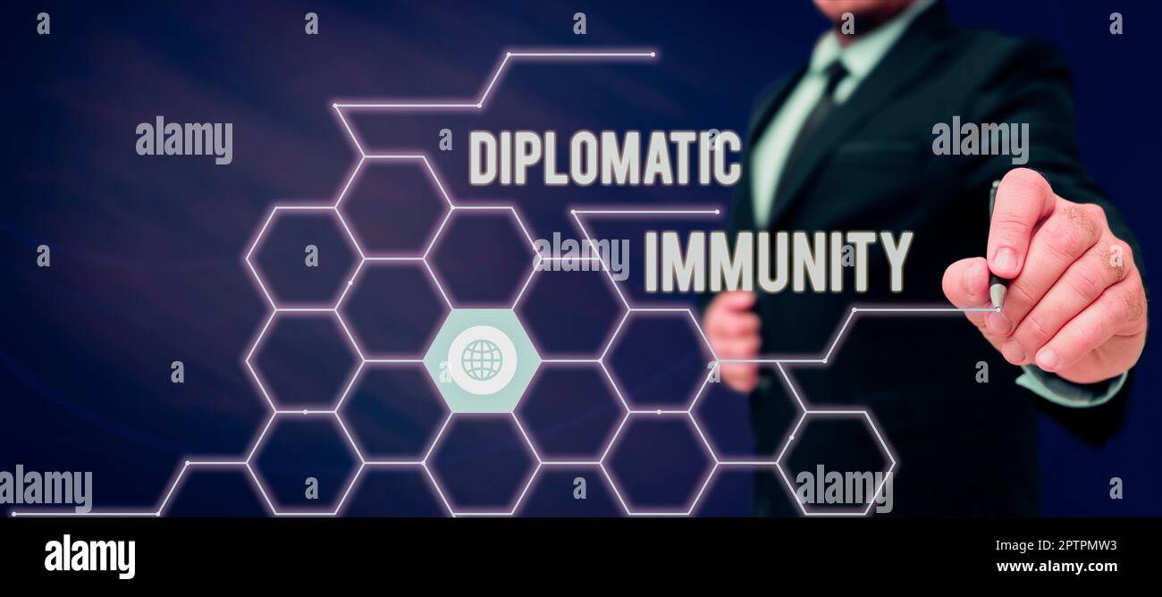 Conceptual display Diplomatic Immunity, Conceptual photo law that gives ...