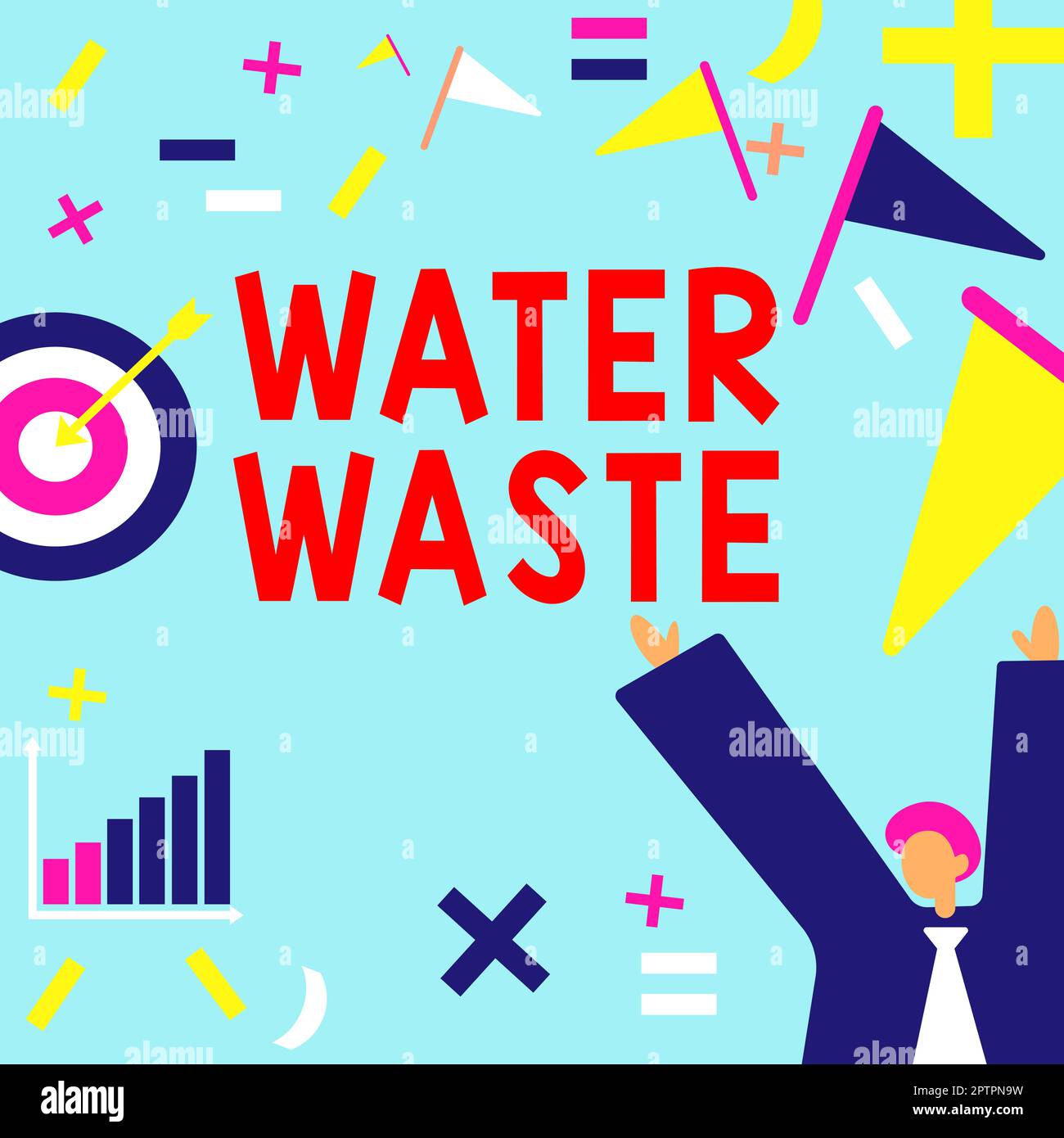 Sign displaying Water Waste, Concept meaning liquid that has been used ...