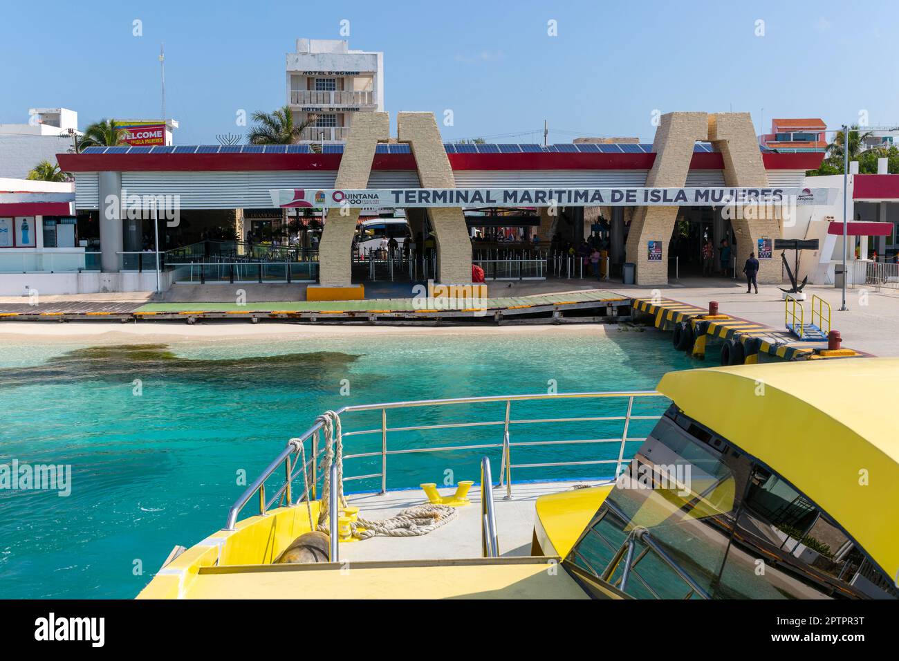 Ferry boat terminal, Isla Mujeres, Caribbean Coast, Cancun, Quintana ...