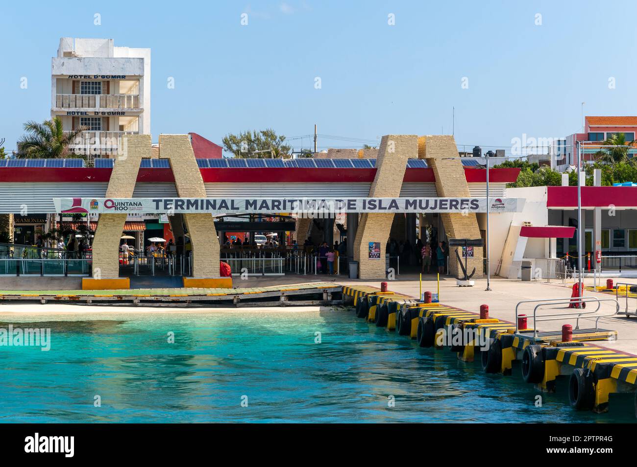 Ferry boat terminal, Isla Mujeres, Caribbean Coast, Cancun, Quintana ...