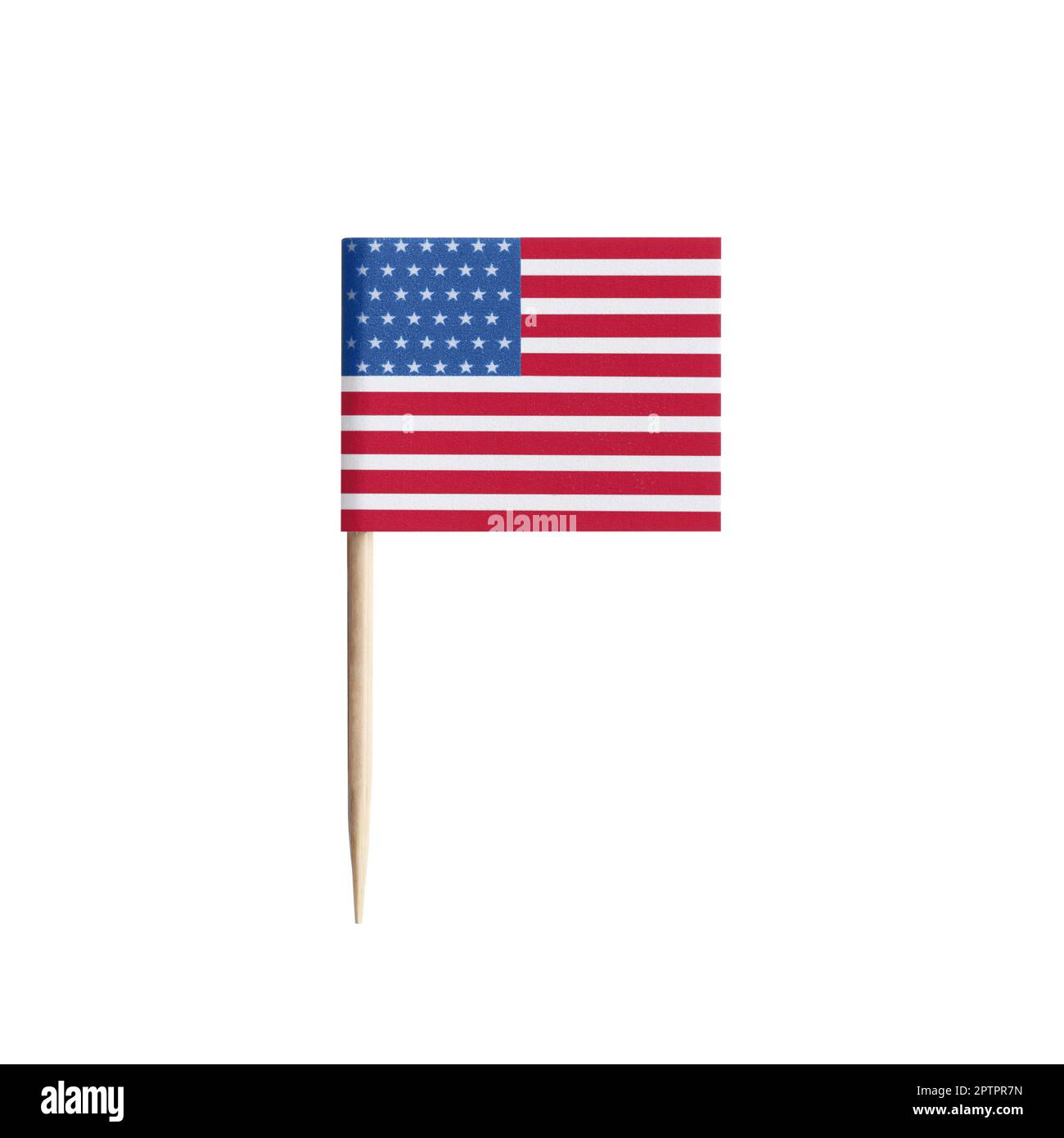 Small paper flag of USA isolated on white Stock Photo - Alamy