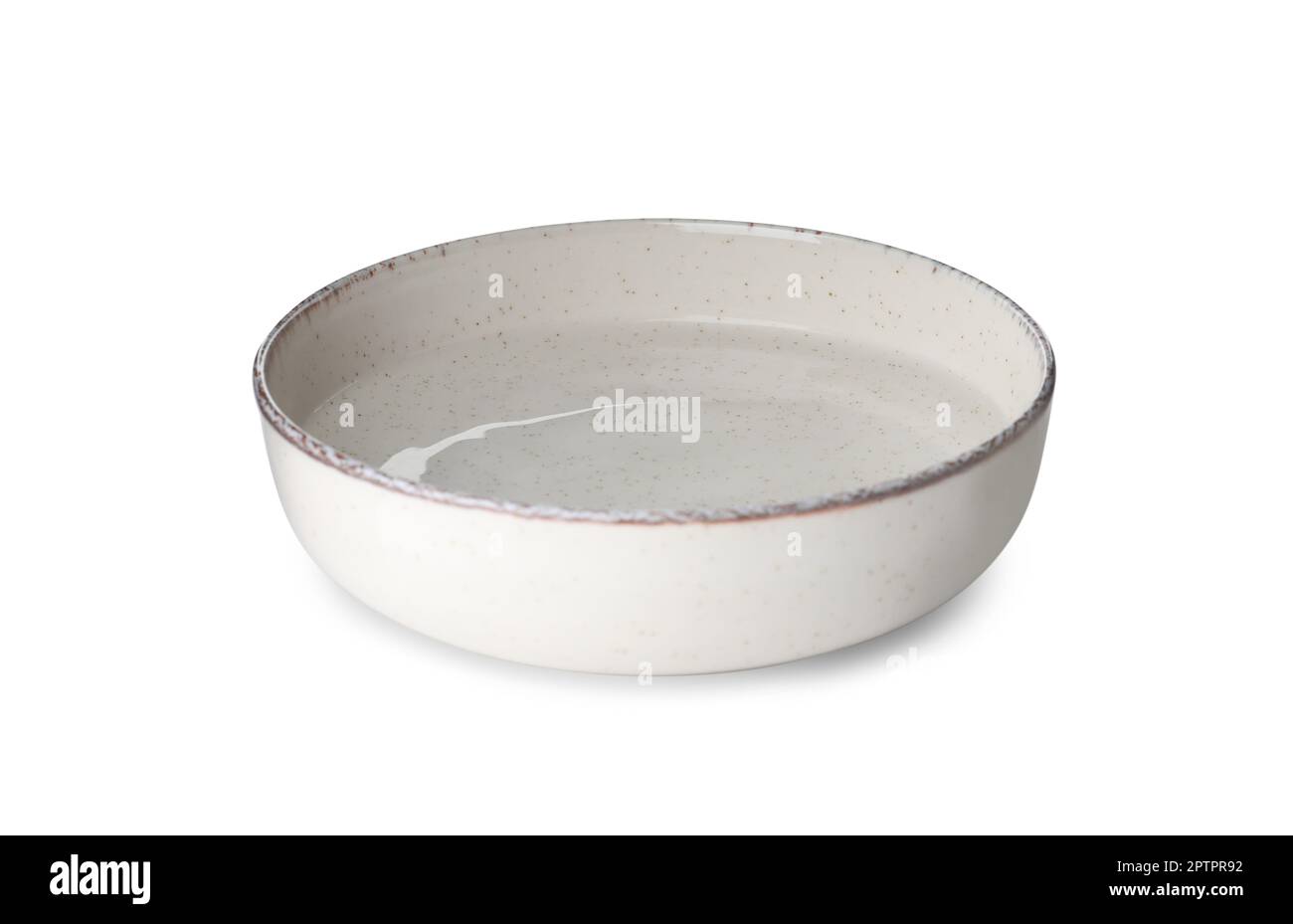 Ceramic bowl full of water isolated on white Stock Photo - Alamy