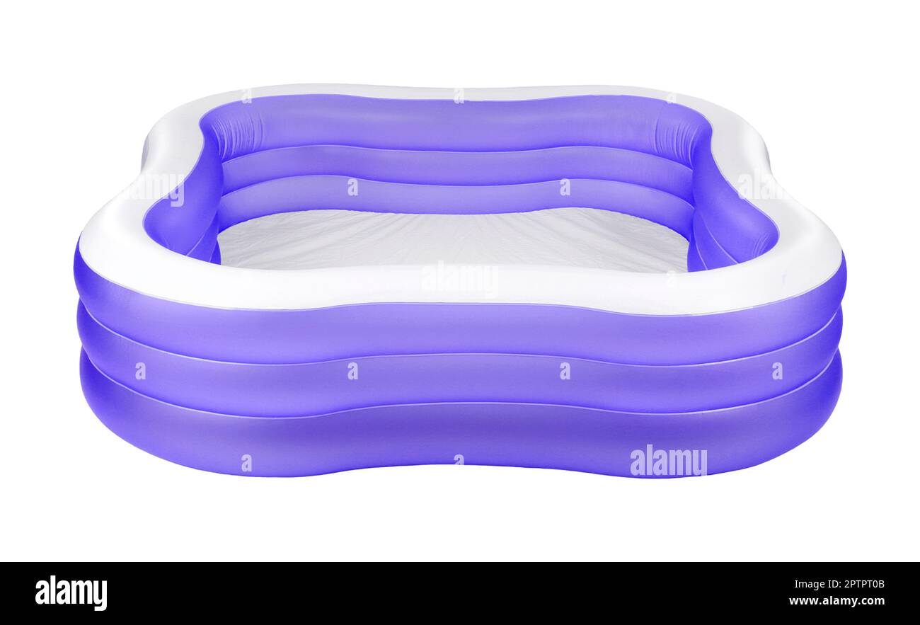 Colorful inflatable rubber pool on white background Stock Photo - Alamy