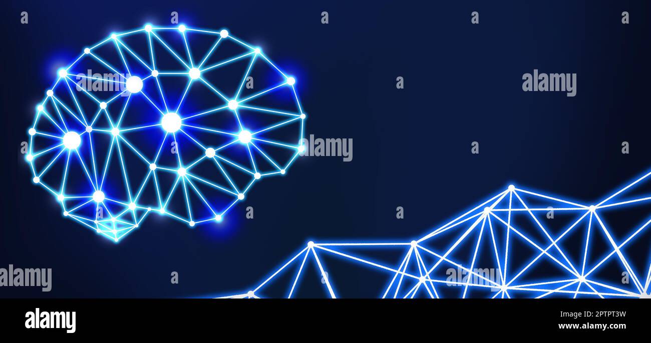 Illustration of human brain on color background Stock Photo - Alamy