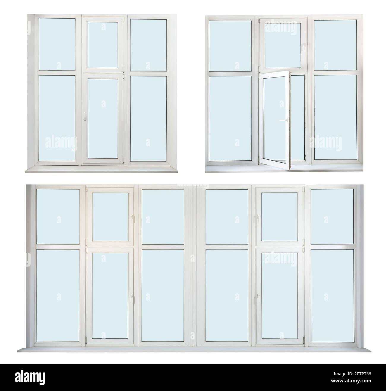 Modern stylish windows isolated on white, collage Stock Photo - Alamy