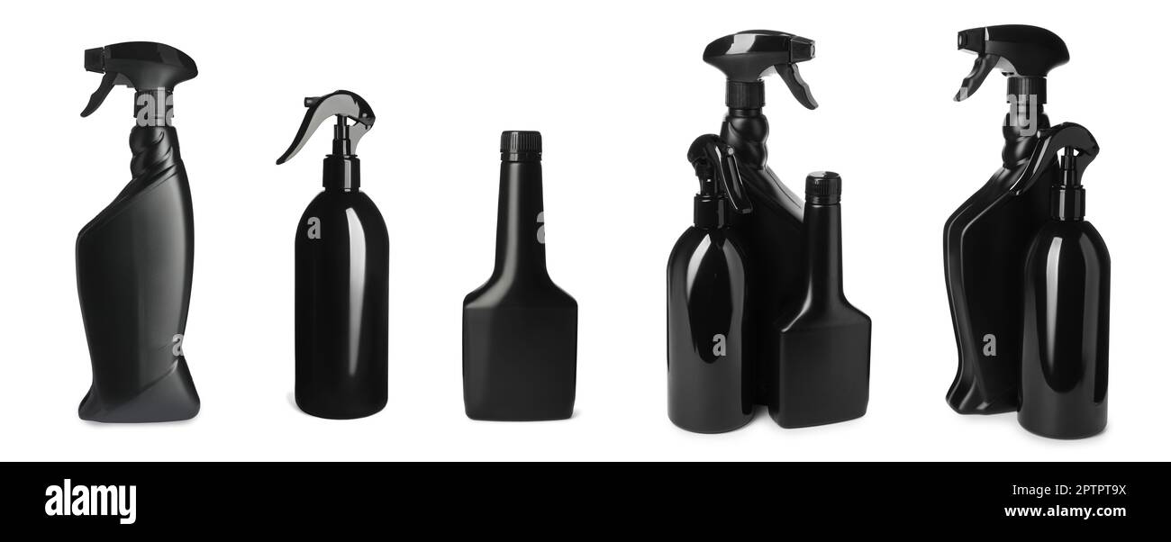 Set with different car products on white background. Banner design ...