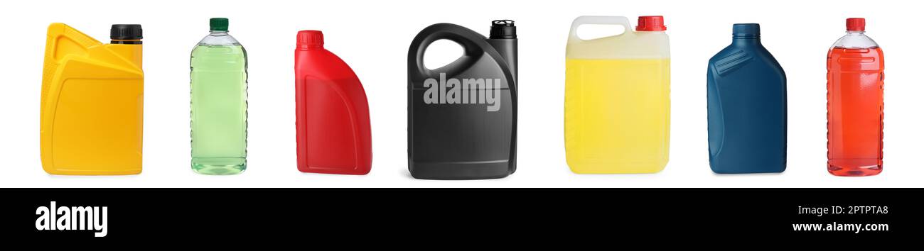 Set with different car products on white background. Banner design ...