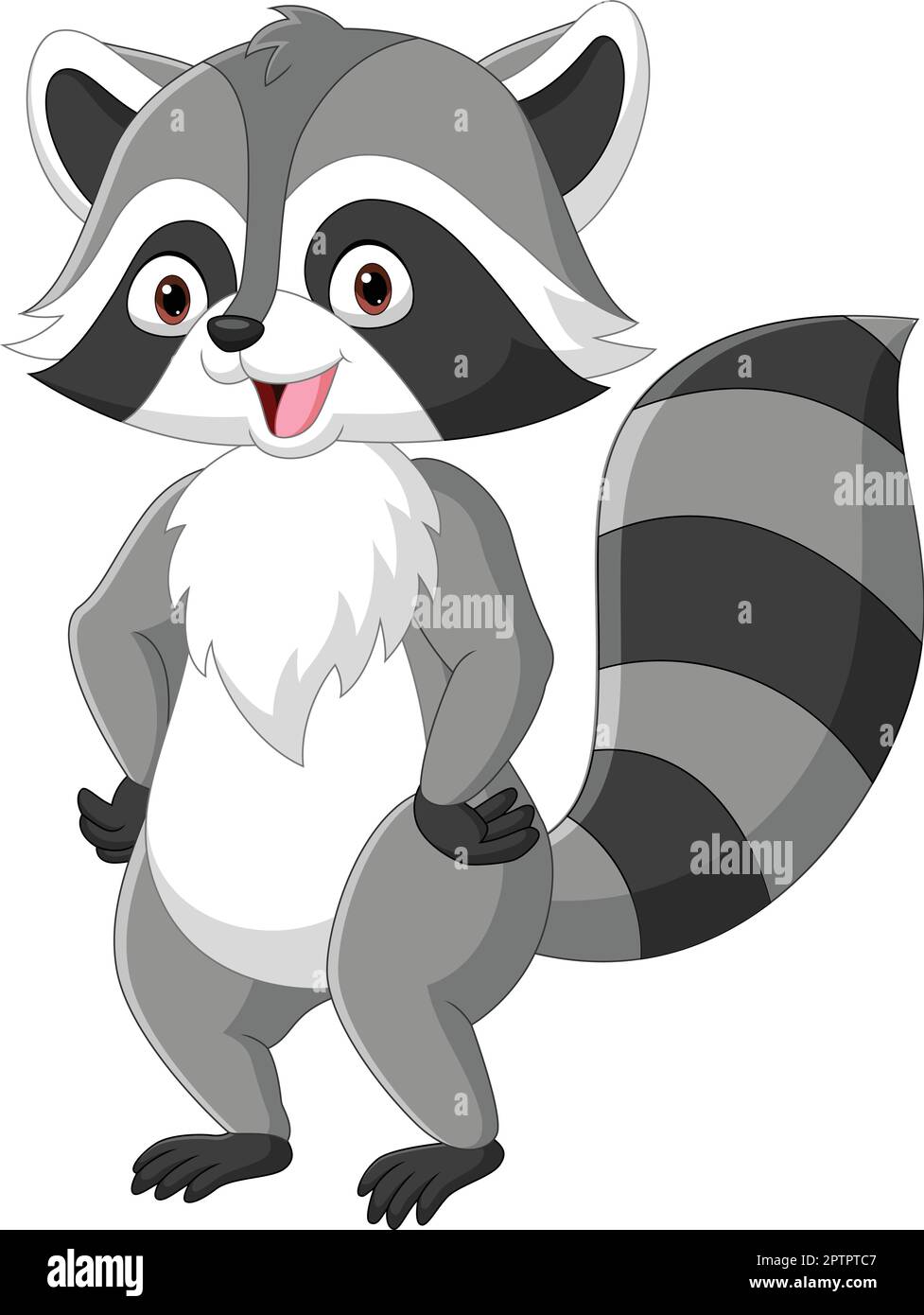 Cute raccoon cartoon on white background Stock Vector Image & Art - Alamy
