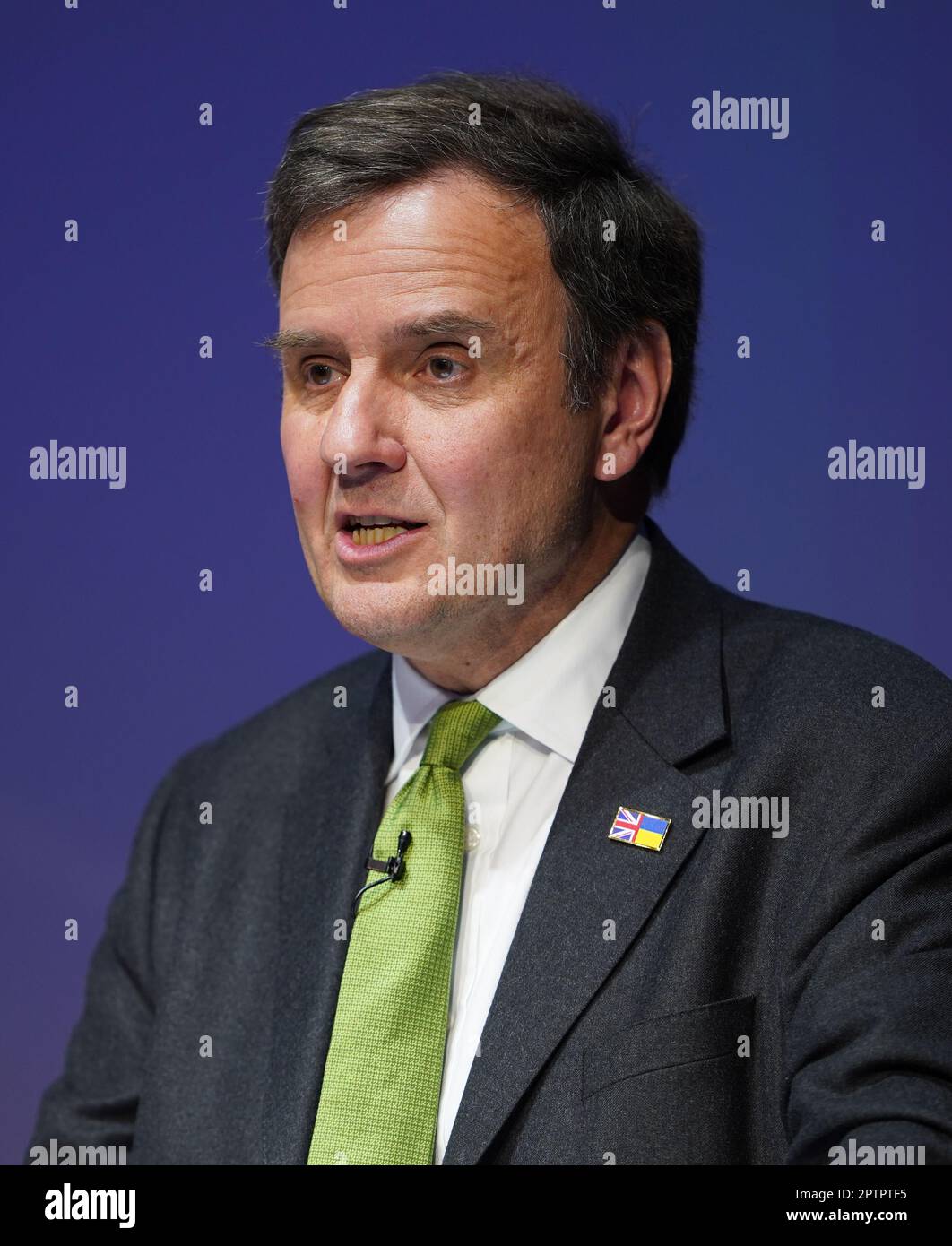 Conservative Party Chairman Greg Hands speaking on the first day of the ...