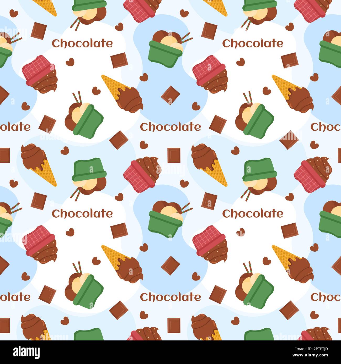 Chocolate Seamless Pattern Design with Choco Decoration in Template ...