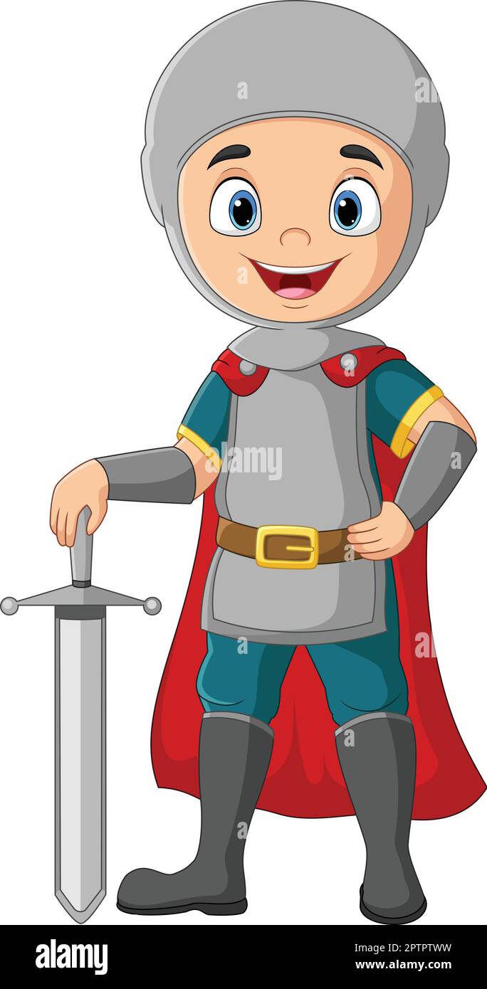 Cartoon little prince holding a sword Stock Vector Image & Art - Alamy