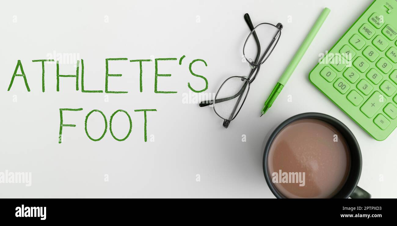 Conceptual display Athlete's Foot, Word Written on a fungus infection ...