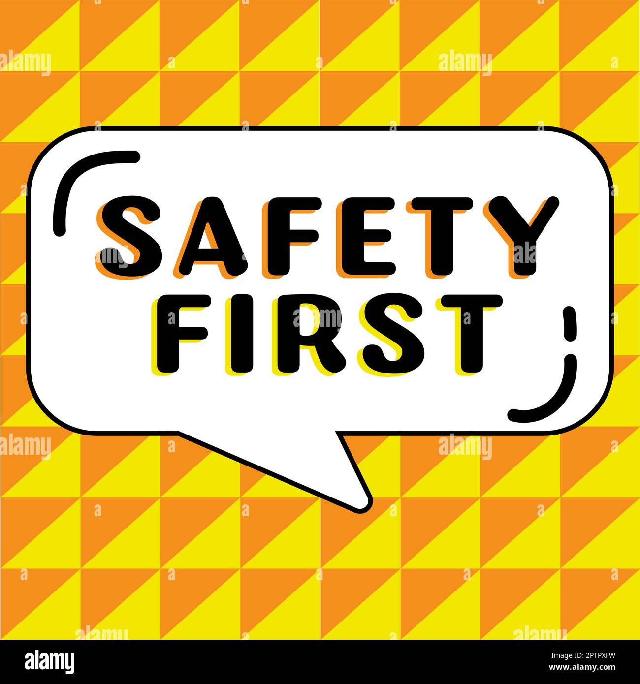 Hand writing sign Safety First, Word for Avoid any unnecessary risk ...