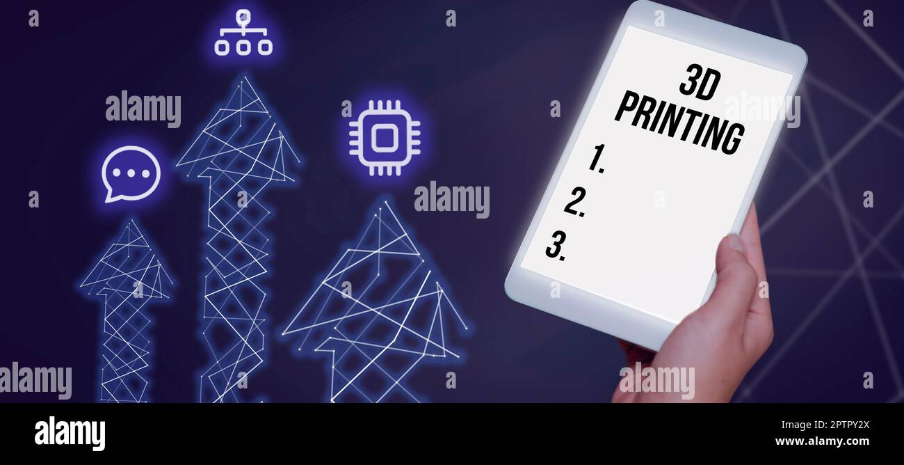 Conceptual caption 3D Printing, Business overview making a physical object from a three ...