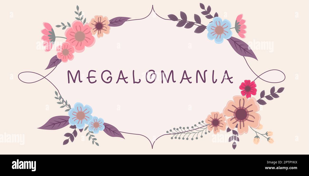 Conceptual display Megalomania, Word Written on mental illness that is ...