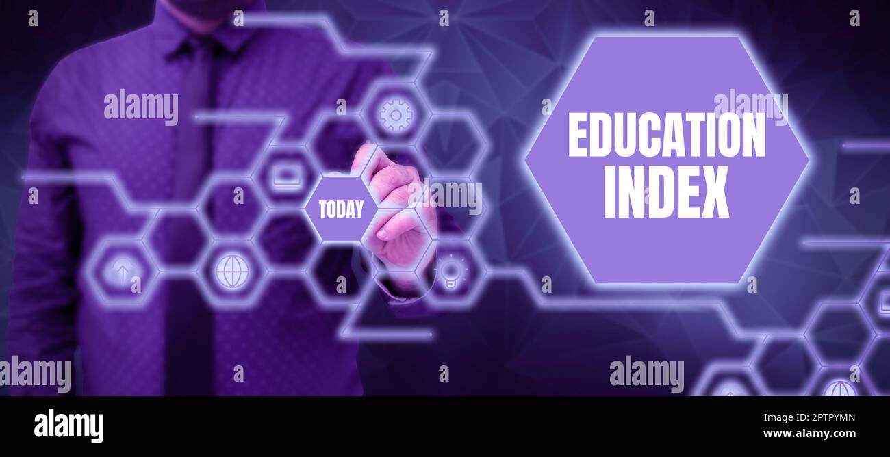 Hand writing sign Education Index, Business idea aiming to meet ...