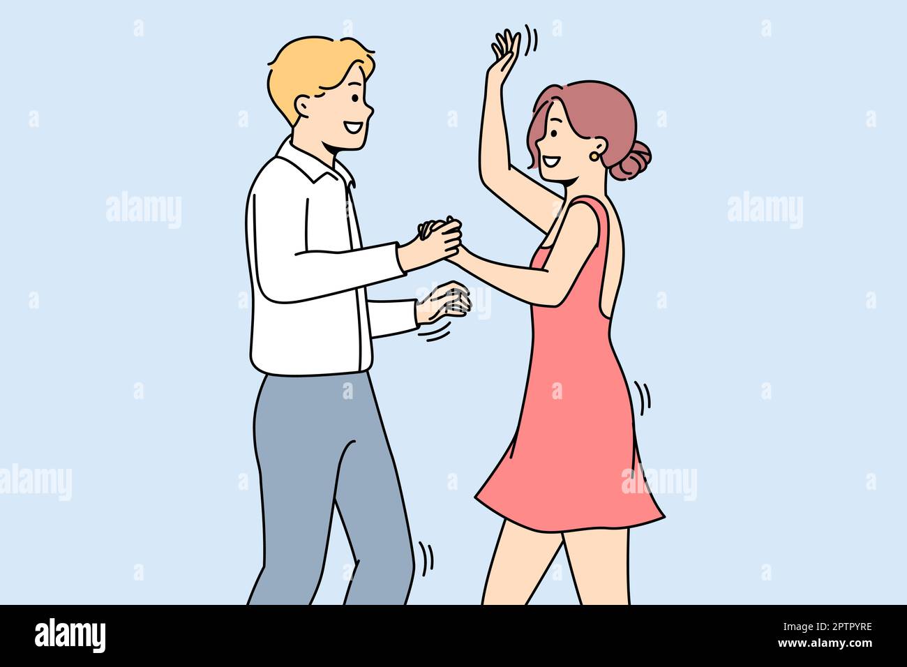 Young woman dancing joy Stock Vector Images - Alamy