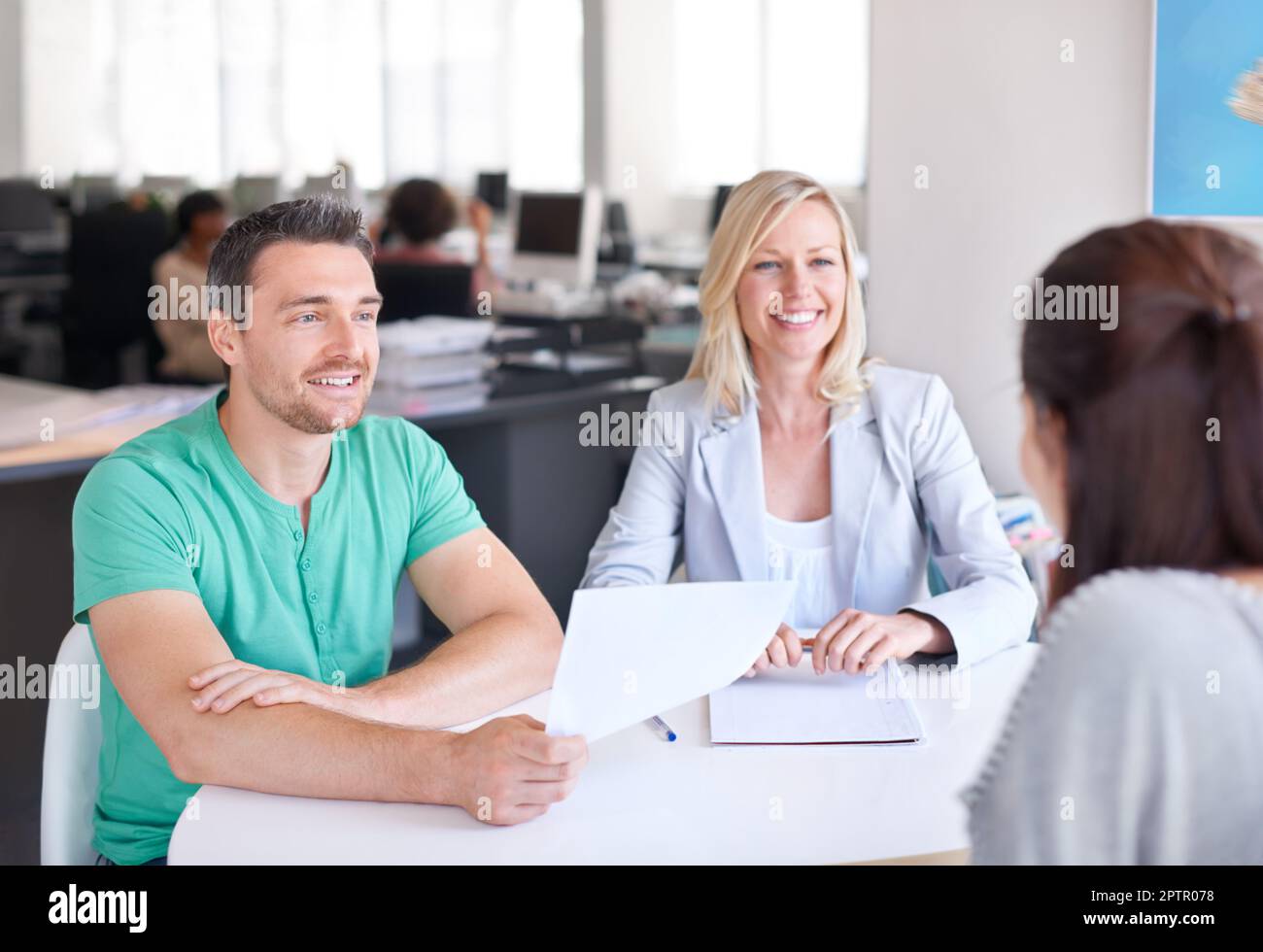 Interviewing for a possible vacancy. two business colleagues ...