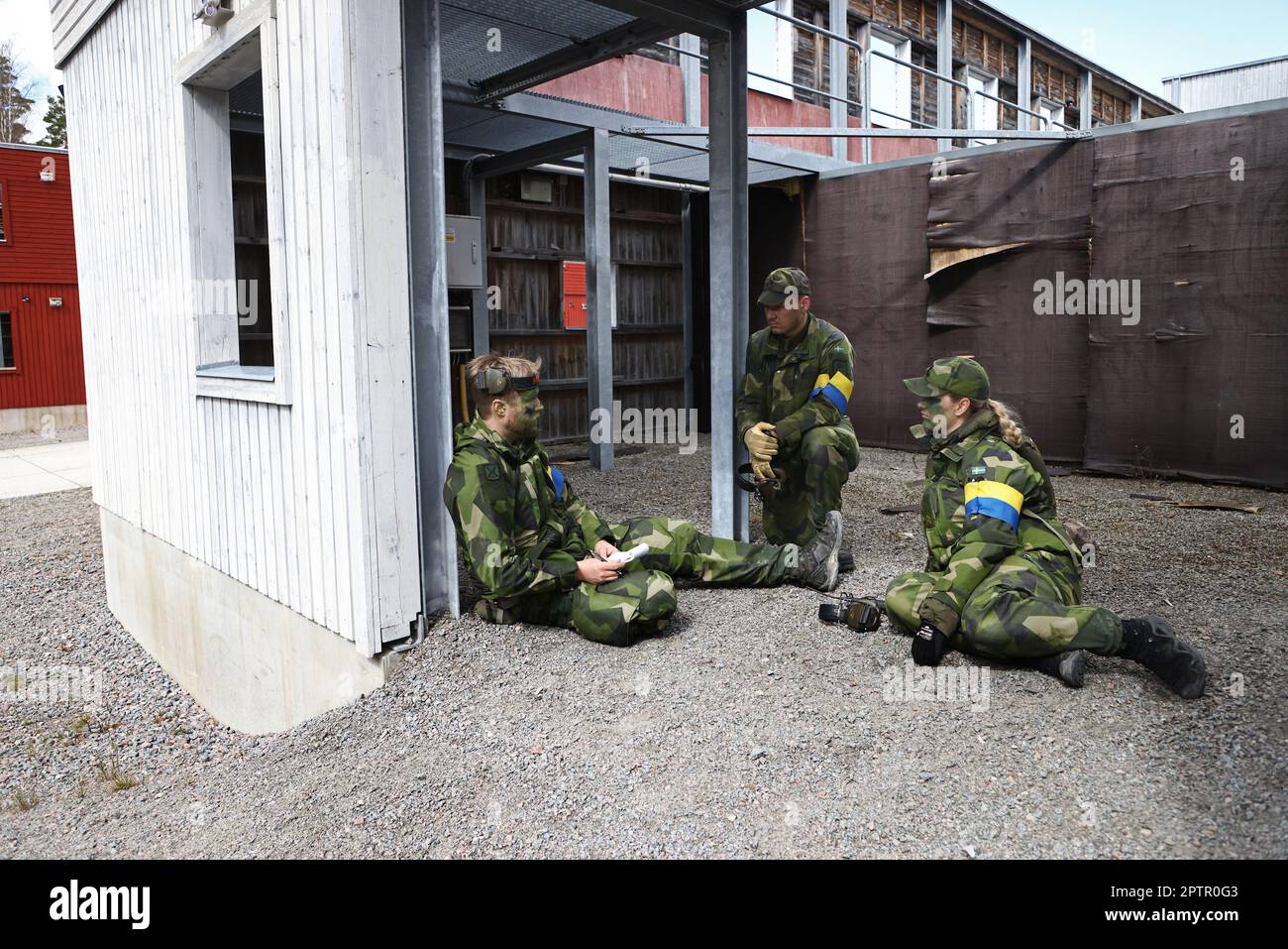 Military staff at STA MOUT, which is a combat training facility ...