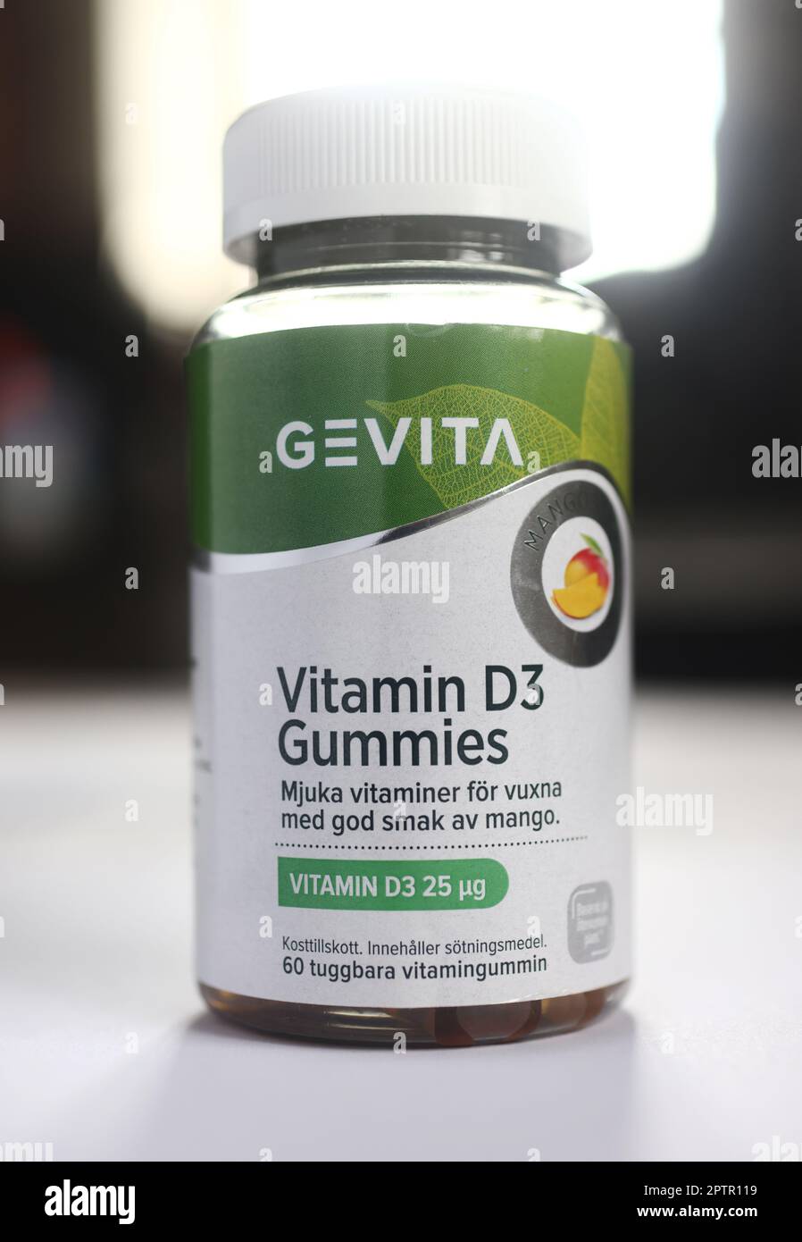 Signs and symbols, Gevita vitamin D3 gummies bottle Stock Photo - Alamy