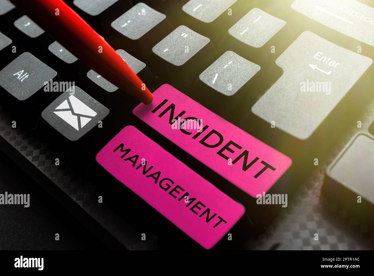 Sign displaying Incident Management, Business overview Process to ...