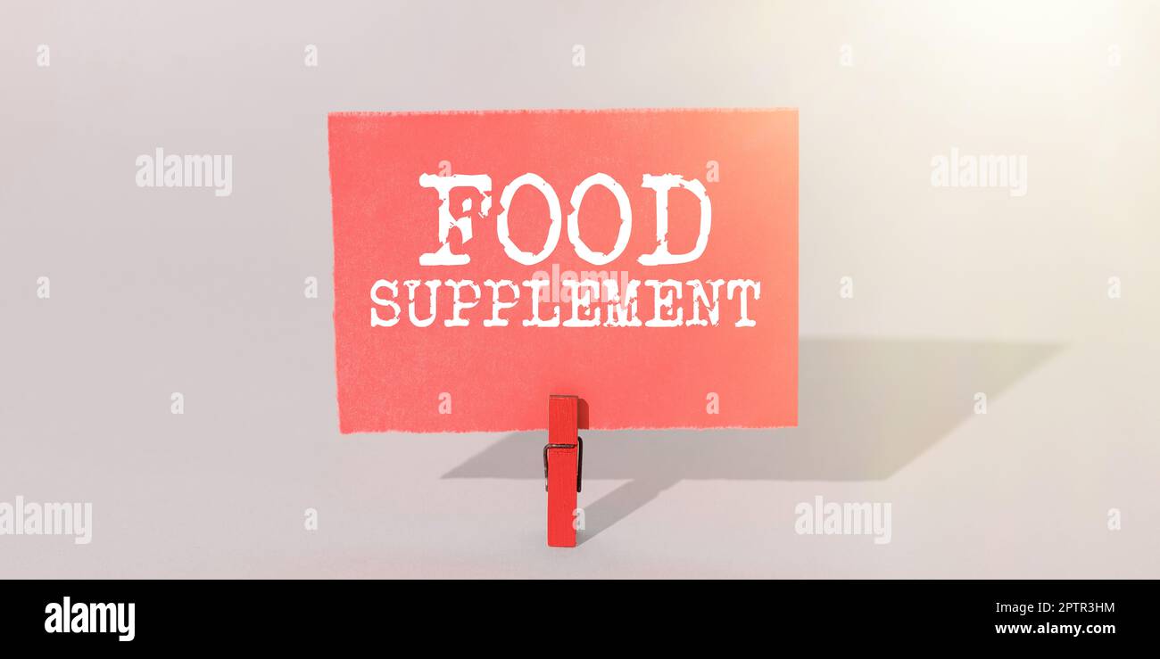Sign displaying Food Supplement, Internet Concept Conditions and ...