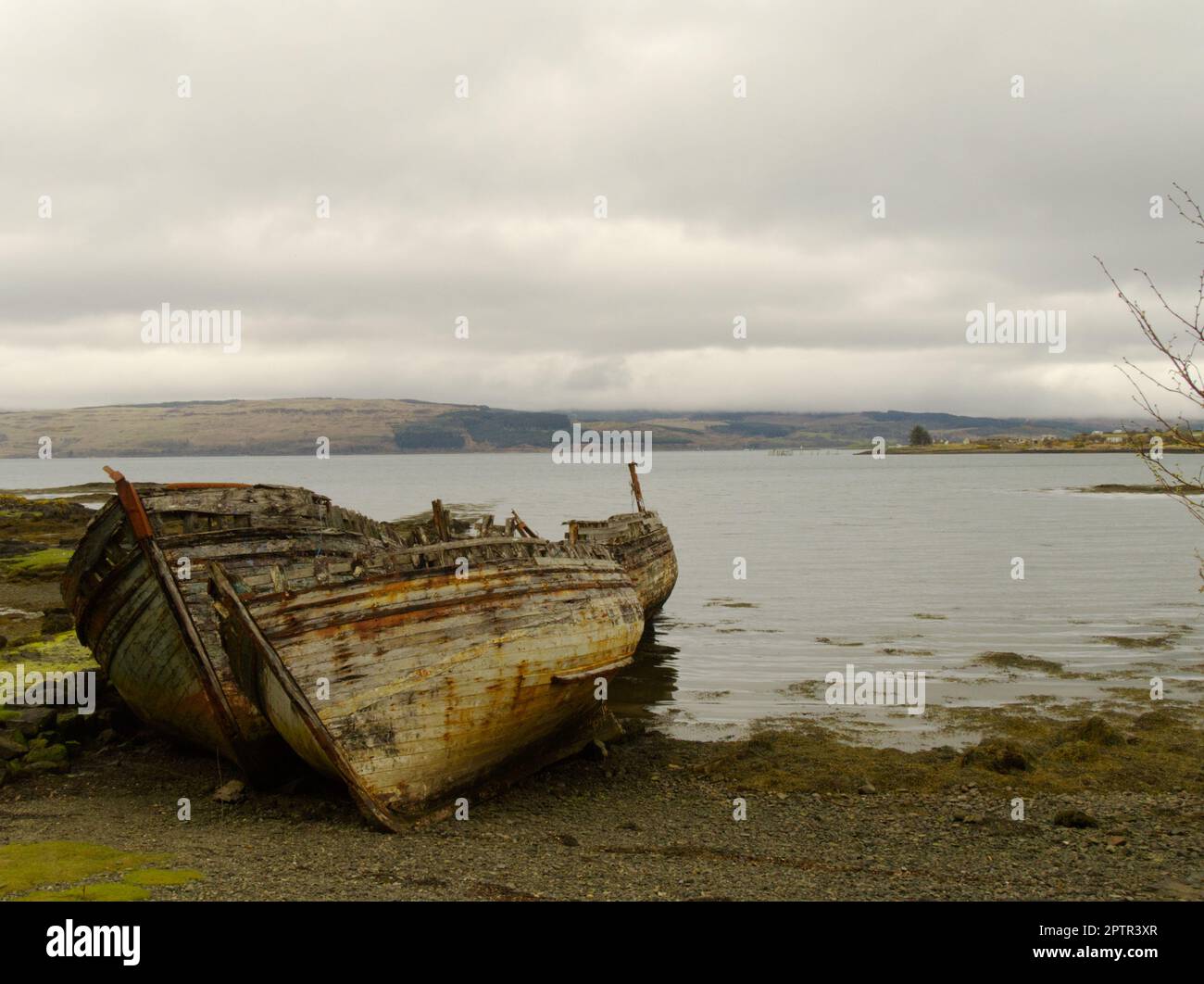Old boat hulls at Salen, Isle of Mull Stock Photo - Alamy