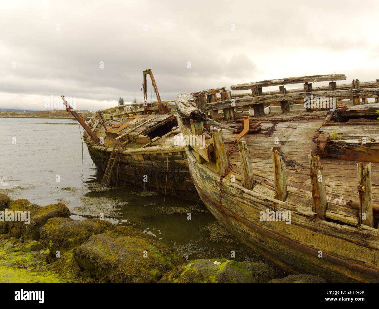 Old boat hulls at Salen, Isle of Mull Stock Photo - Alamy